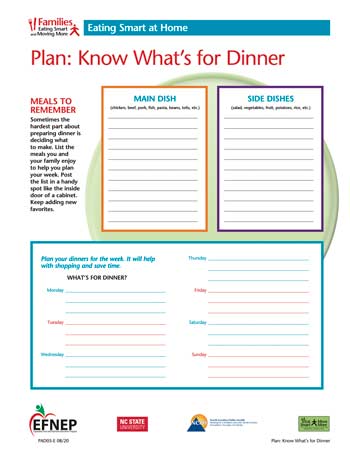 Handouts - EFNEP - Expanded Food and Nutrition Education Program